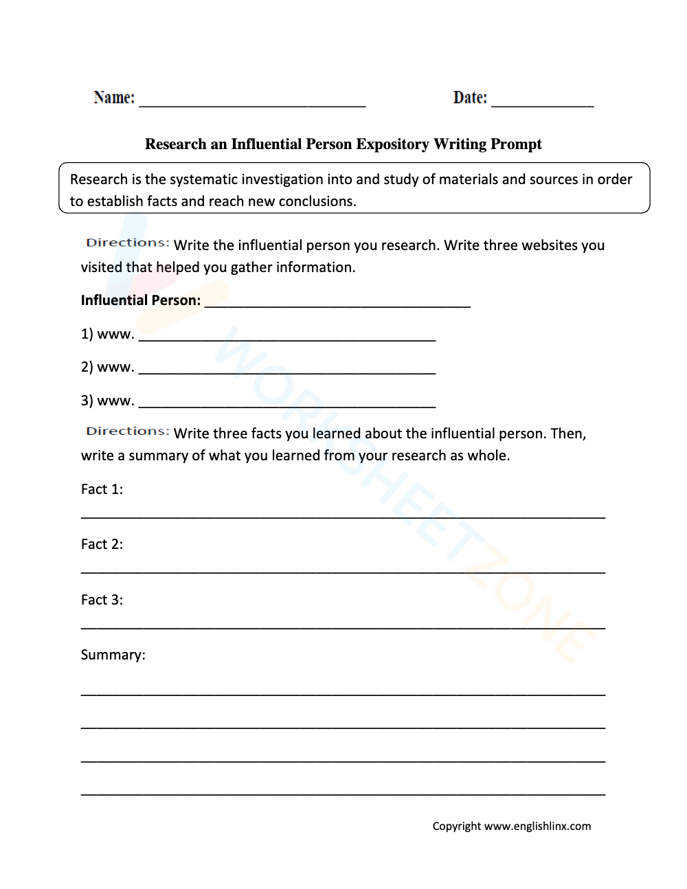 Your Favorite Time Period Expository Writing Prompt | Worksheet Zone