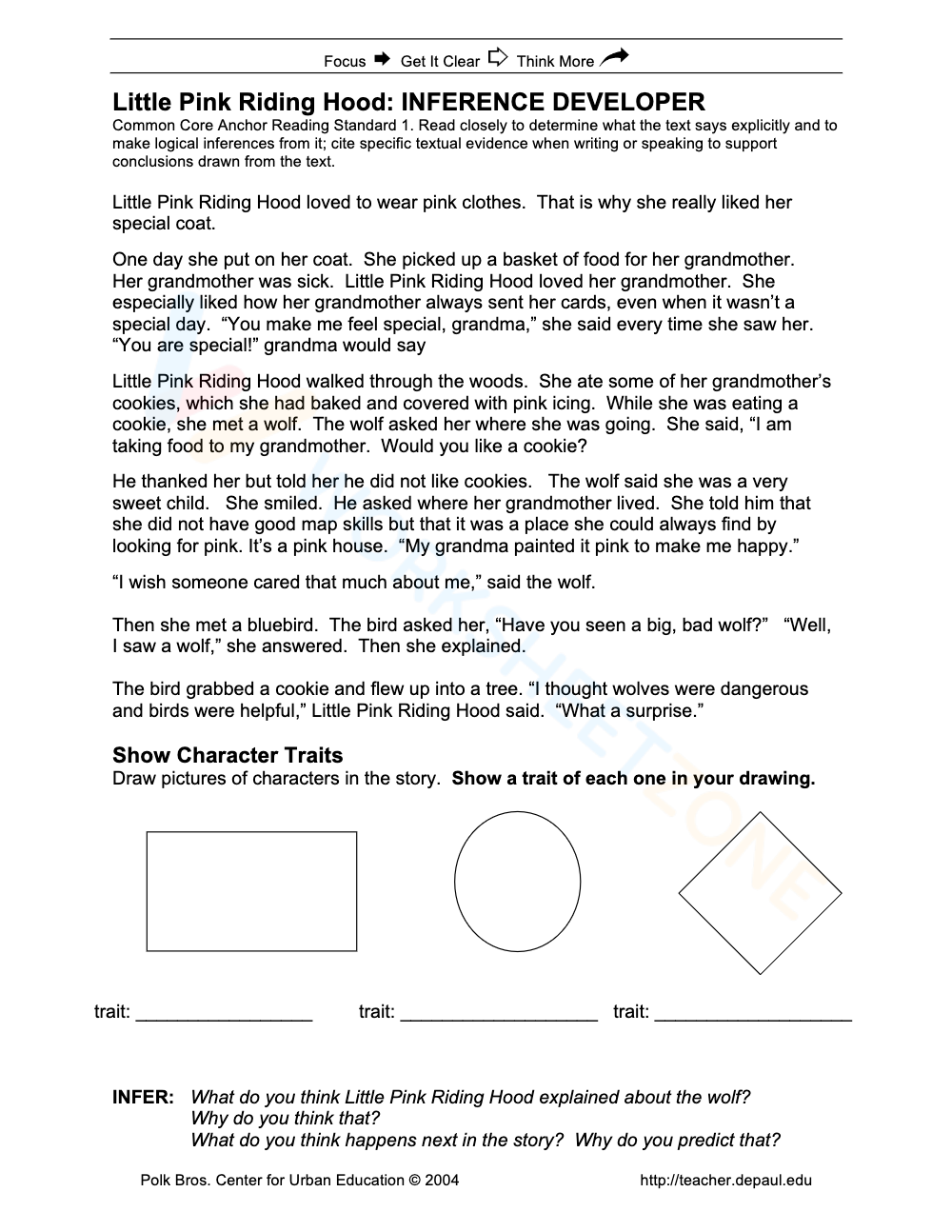 close reading passages 7 | Worksheet Zone