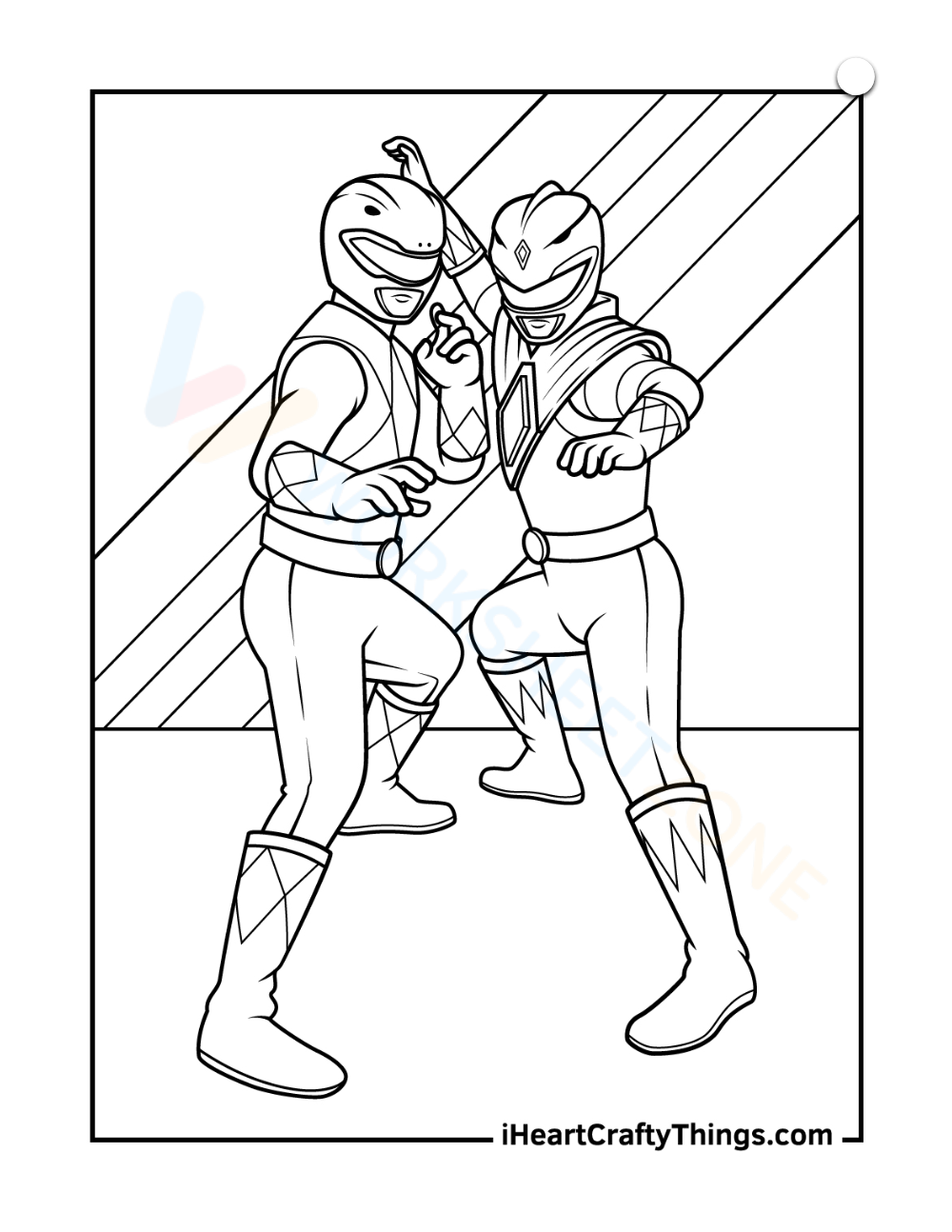 Red and Blue Ranger | Worksheet Zone