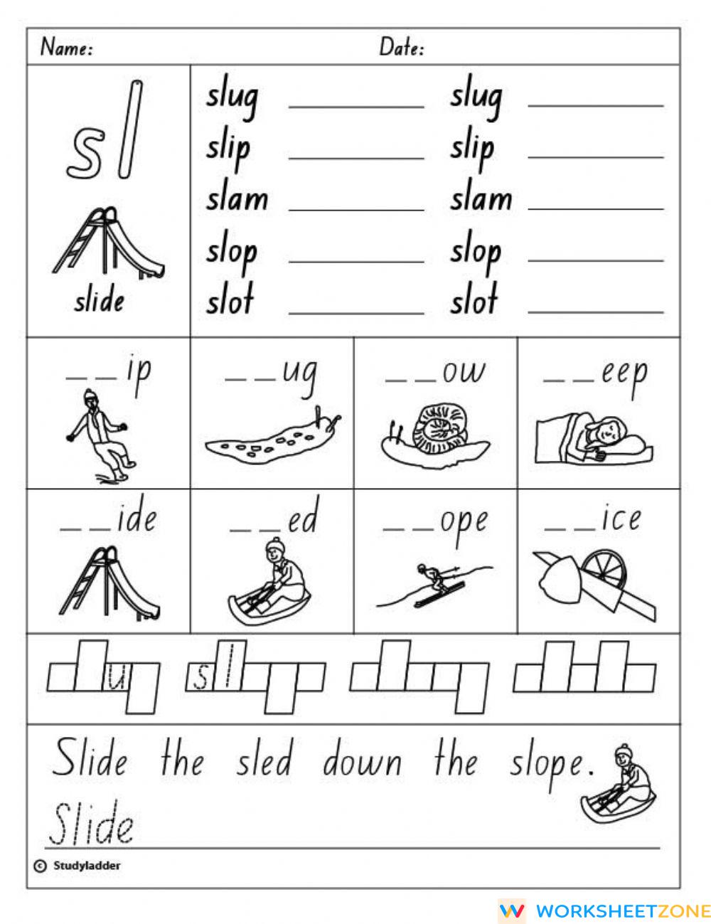 Sl- Blend | Worksheet Zone