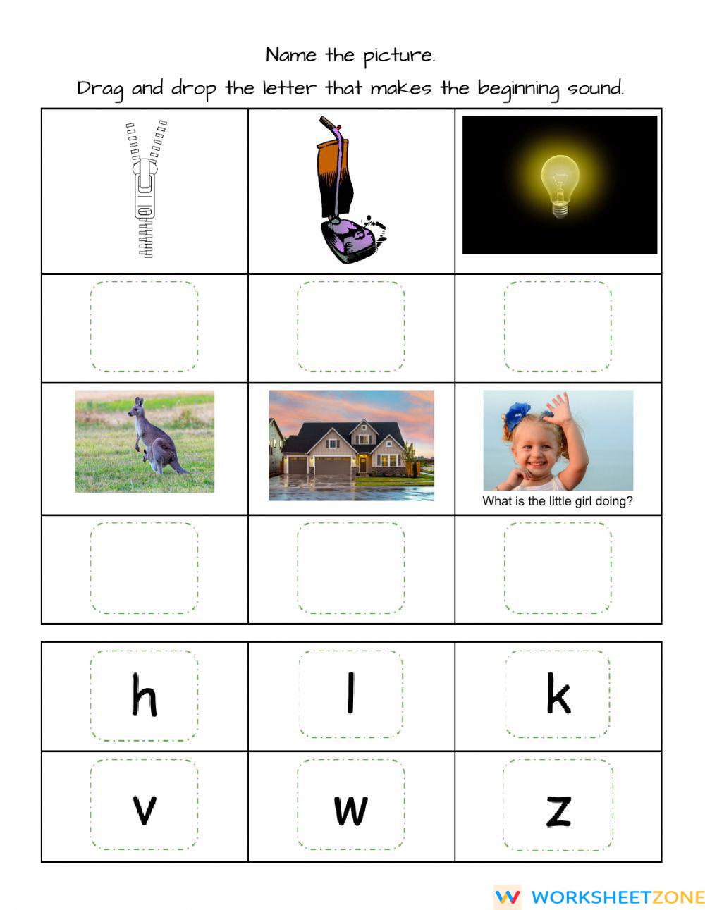 Beginning Sounds Match 3 | Worksheet Zone