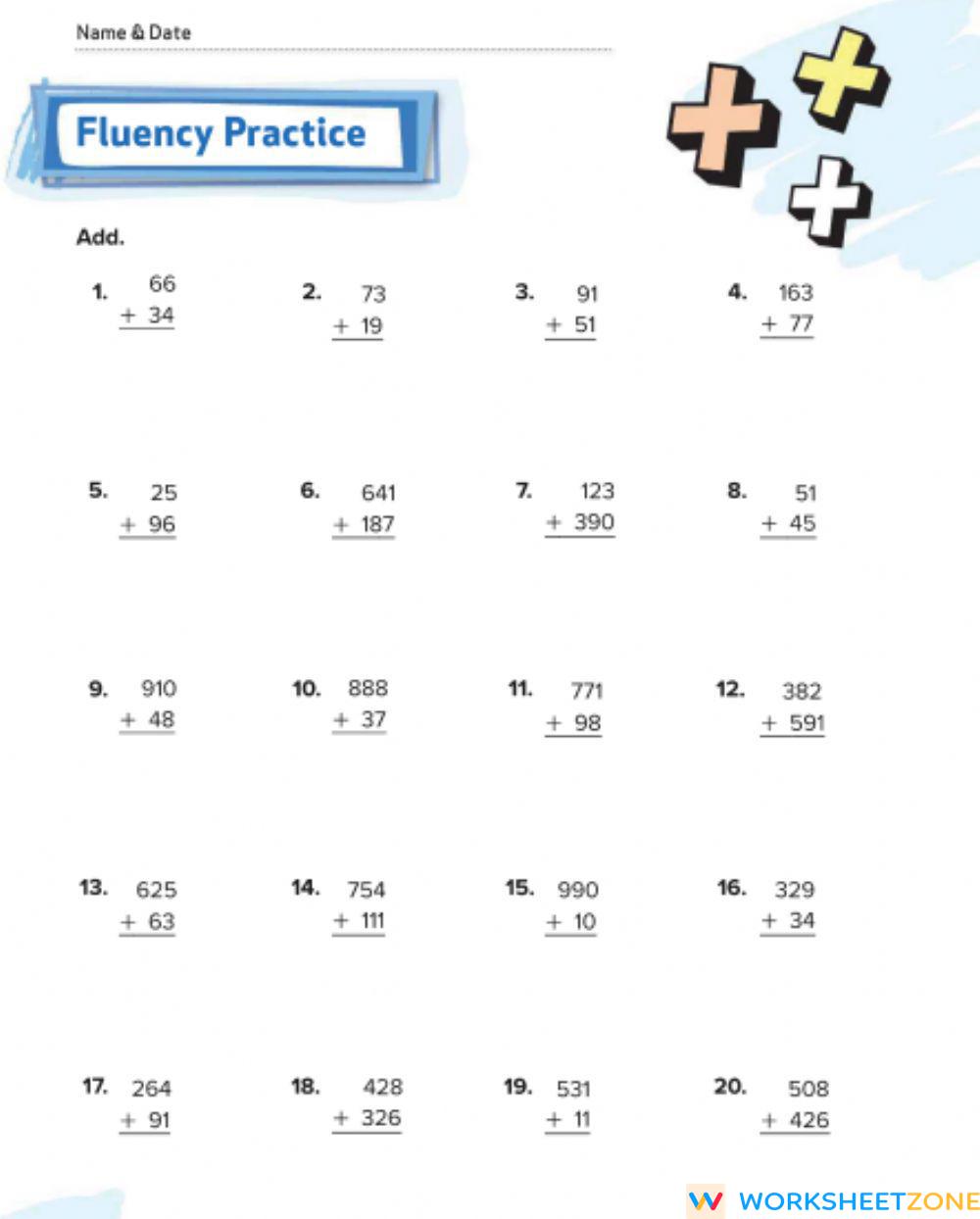 Chapter 2 Addition | Worksheet Zone