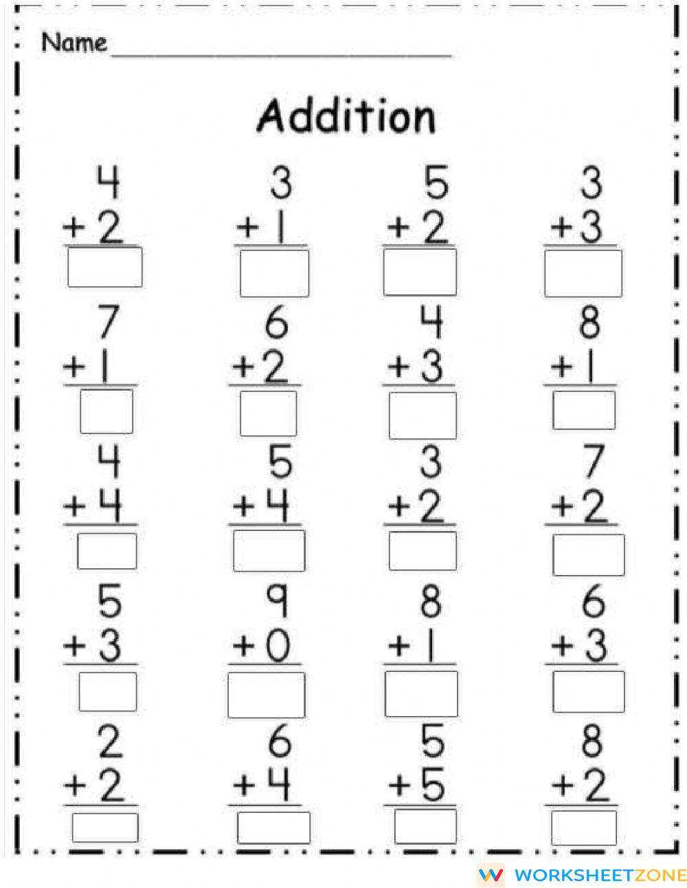 Addition | Worksheet Zone