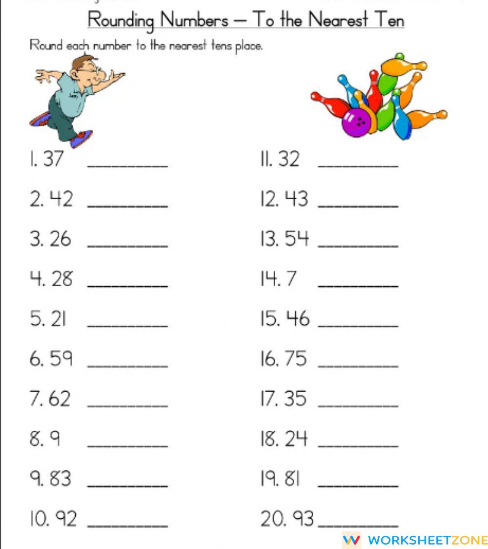 Rounding | Worksheet Zone