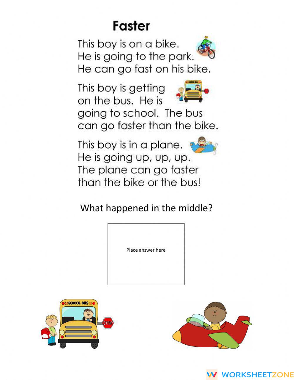 Middle of Story | Worksheet Zone