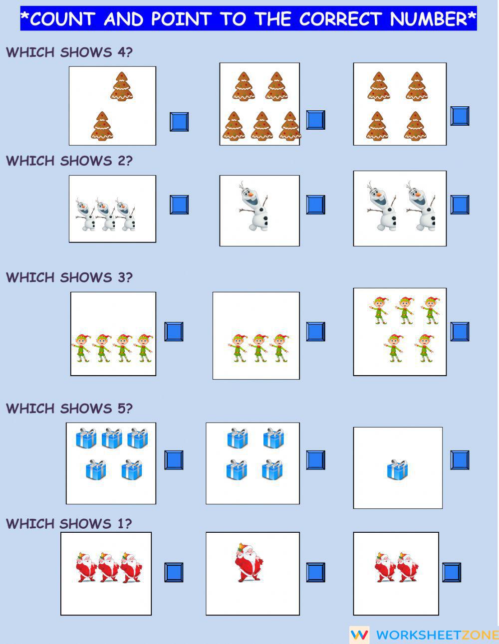 Count and point | Worksheet Zone