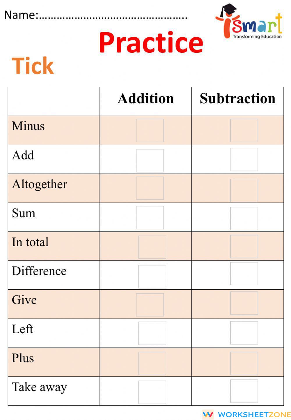 Worksheet | Worksheet Zone