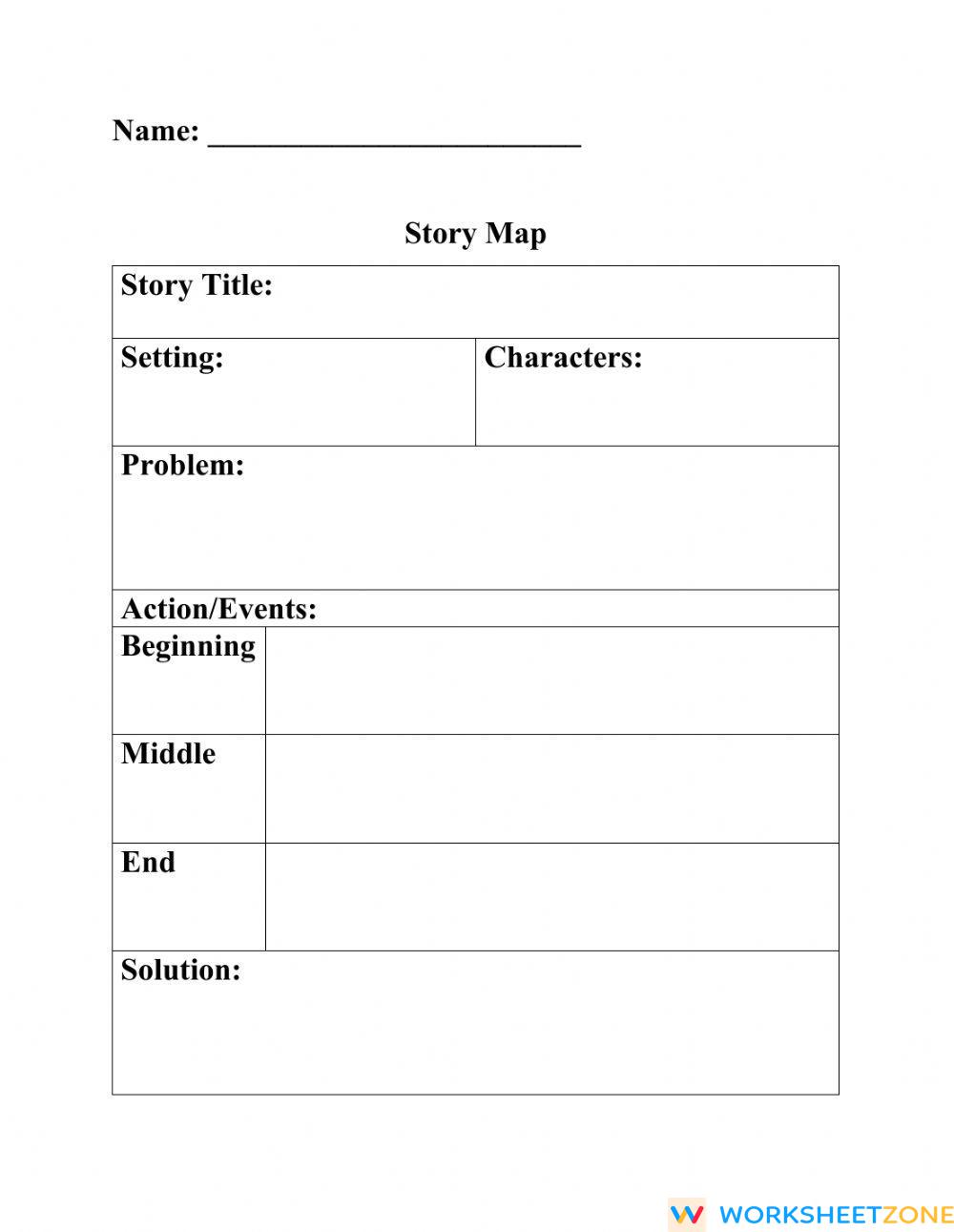 Story Map | Worksheet Zone