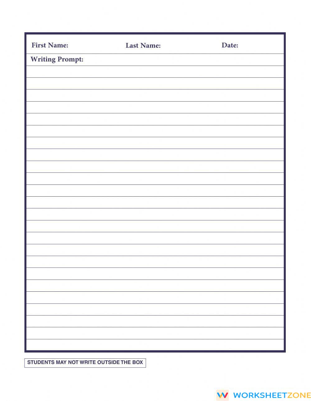 Writing Sample 7B | Worksheet Zone