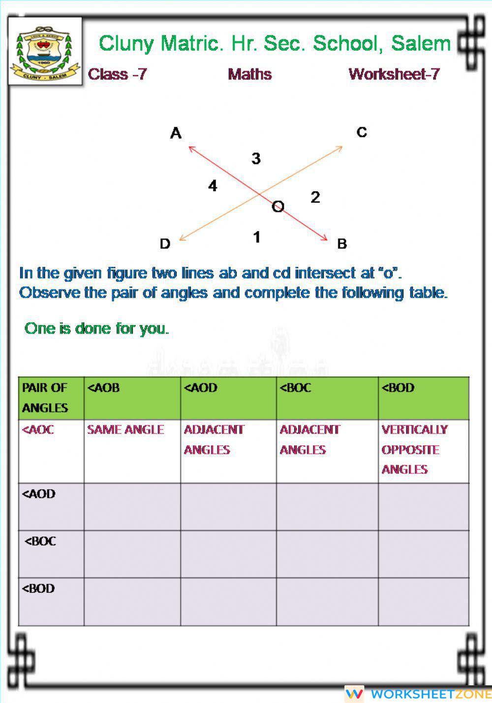 Class 7 Math Worksheet-7 | Worksheet Zone