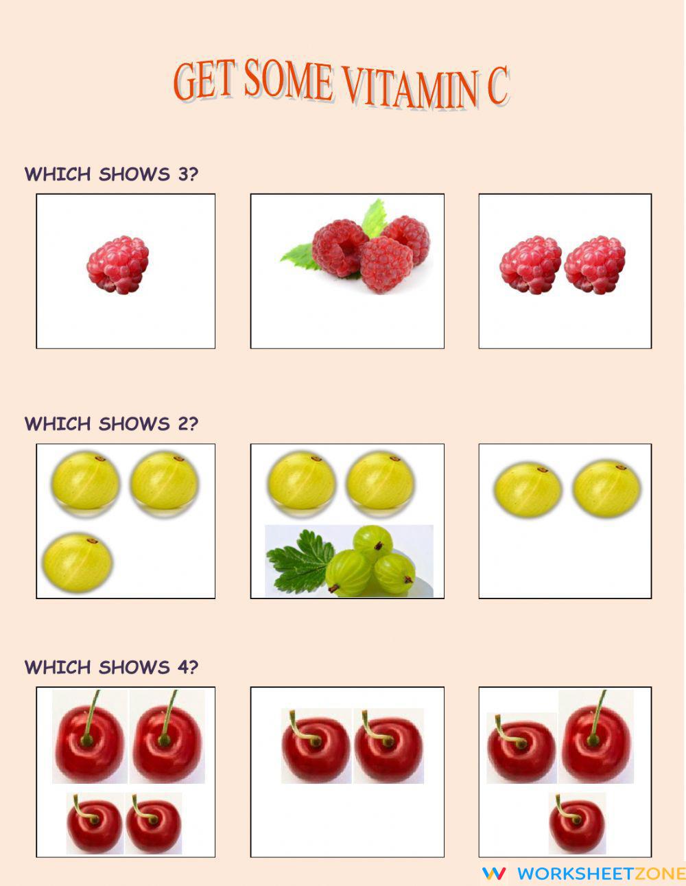 Select the correct number of objects | Worksheet Zone
