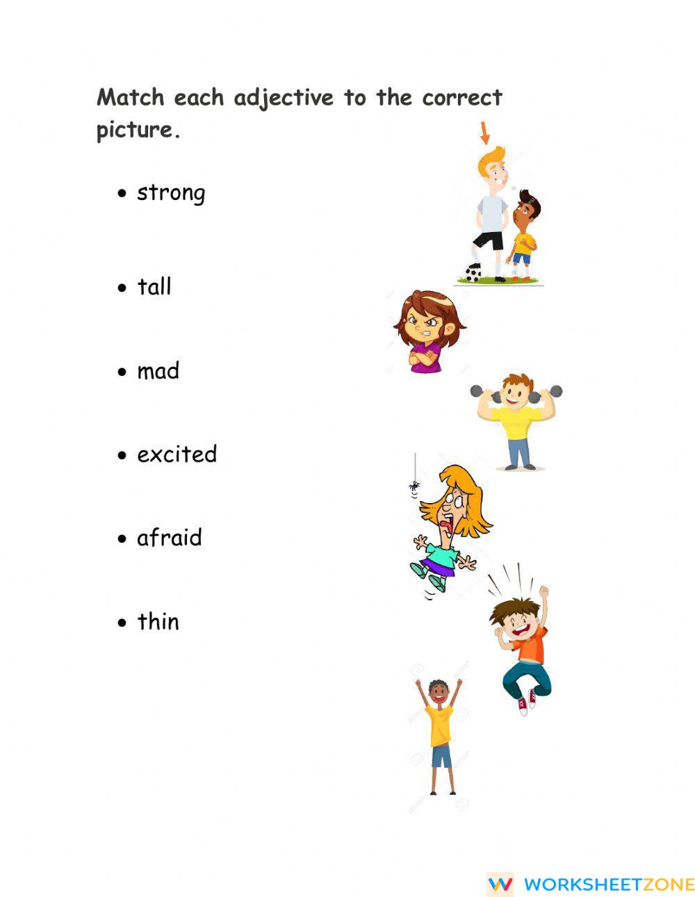 Adjectives for people | Worksheet Zone