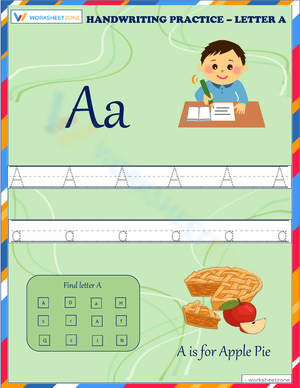 Alphabet Tracing Letter A For Kids Worksheet