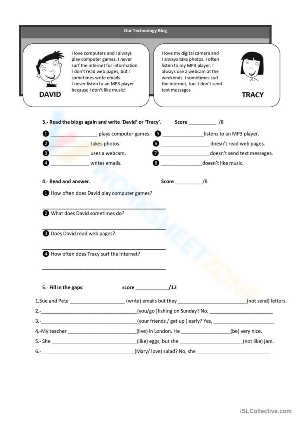 Reading Comprehension Practice Worksheet