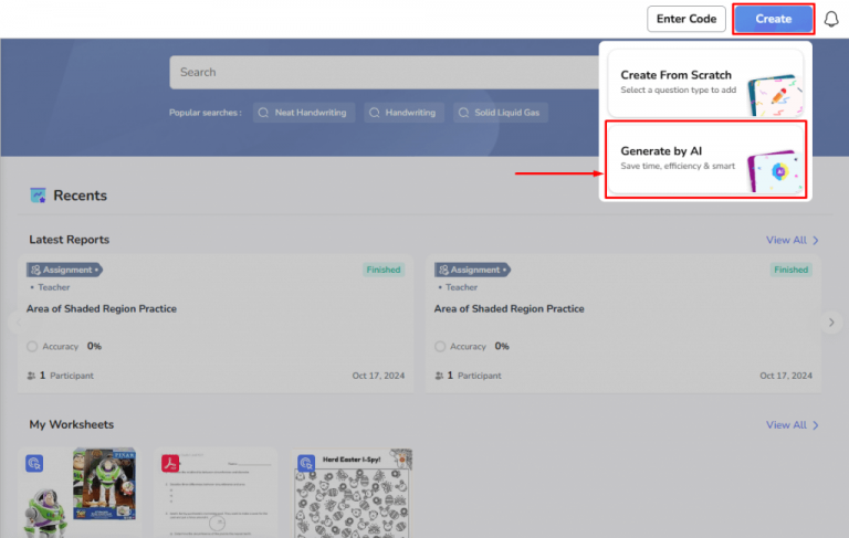 How to Create an Interactive Worksheet on Worksheetzone?