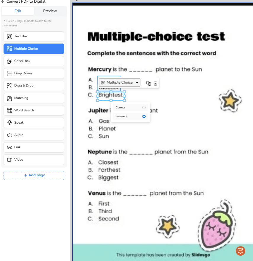 How to Create an Interactive Worksheet on Worksheetzone?