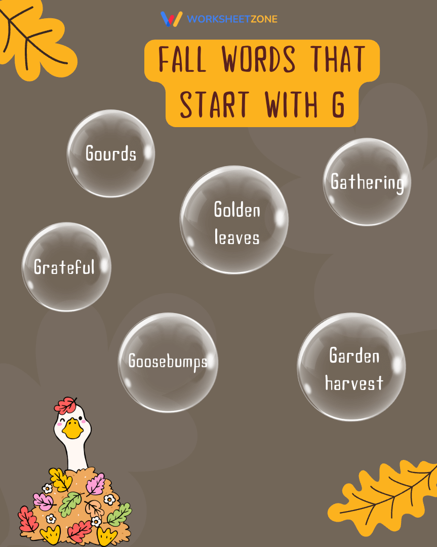 170+ Fall Words for Kids: A-Z Vocabulary List