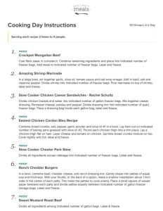 Meal Plan Resources | Once A Month Meals