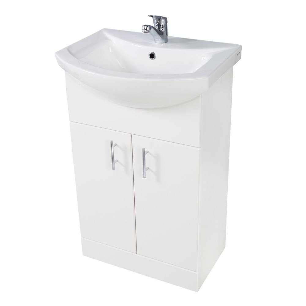 Lanza 550 Floorstanding Vanity Unit & Basin - Polar White - Get My Taps