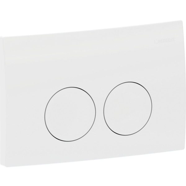 Geberit Delta25 Round Dual Flush Plate - White - Get My Taps