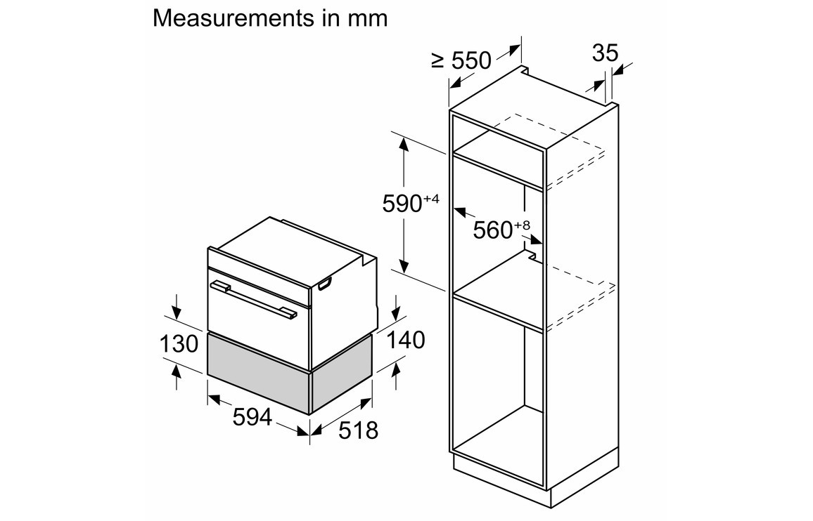 Bosch Series 8 BIC7101B1B 14cm Warming Drawer - Black - Get My Taps