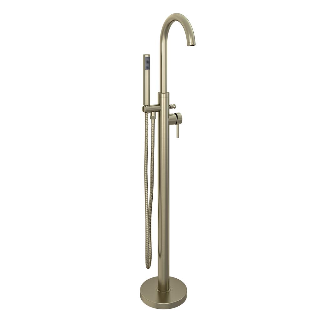 Meriden Floor Standing Single Level Bath Shower Mixer Tap - Brushed ...