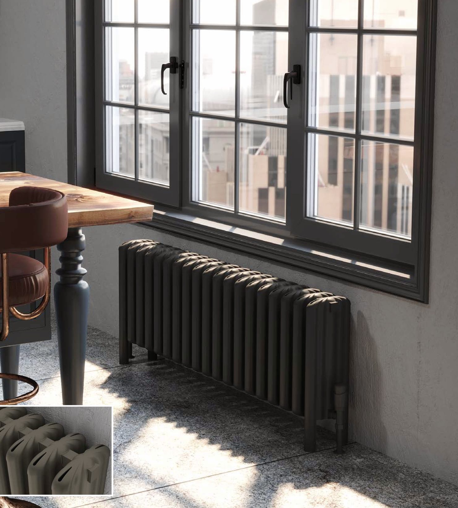 Niagara Designer Horizontal Aluminium Radiator - Textured Grey - Get My ...