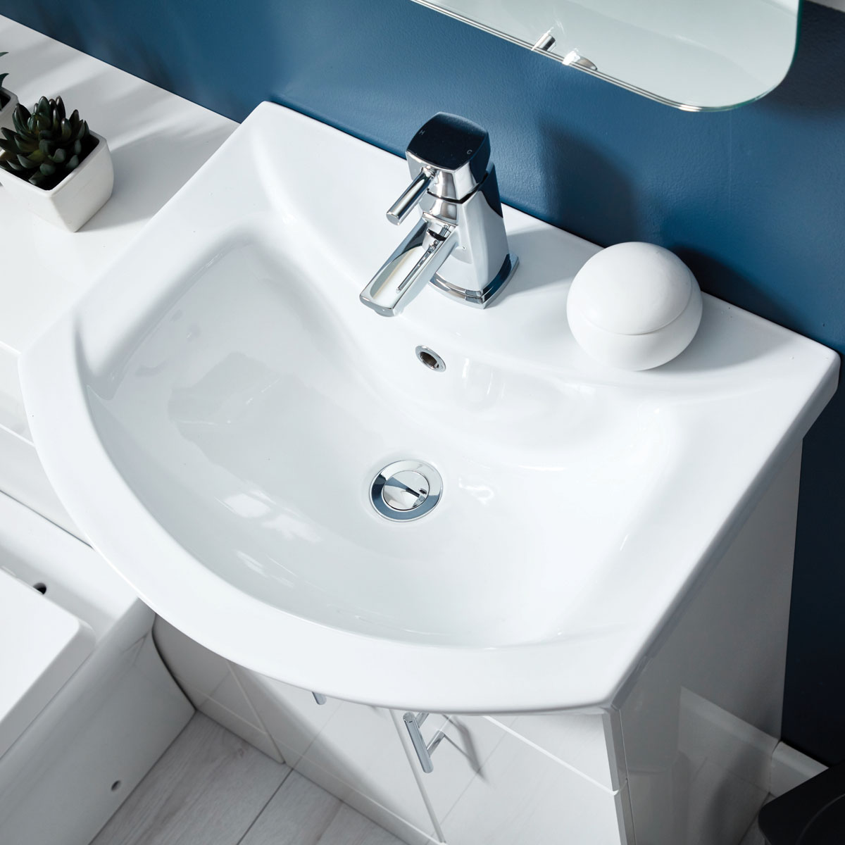 Lanza 550 Floorstanding Vanity Unit & Basin - Polar White - Get My Taps