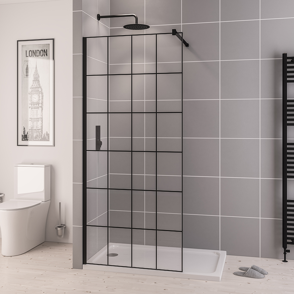 Vantage 2000 8mm Framed Walk In Panel Matt Black Get My Taps