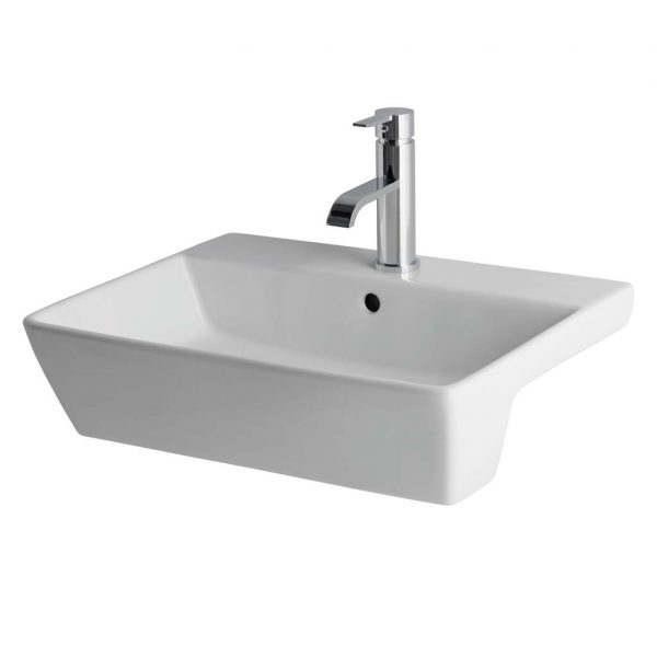 Bijou 550 Semi Recessed 1TH Basin - Get My Taps