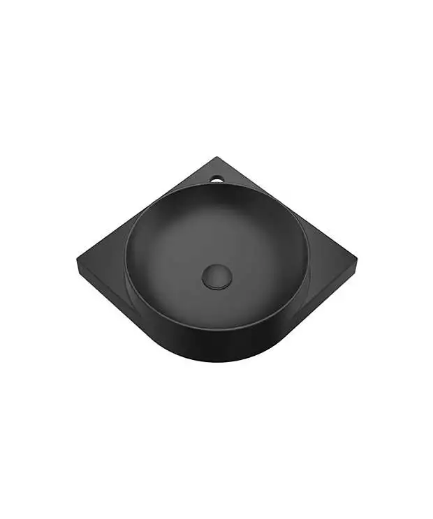 Davoli 450mm Wall Hung Basin & Supportive Arms - Matt Black - Get My Taps