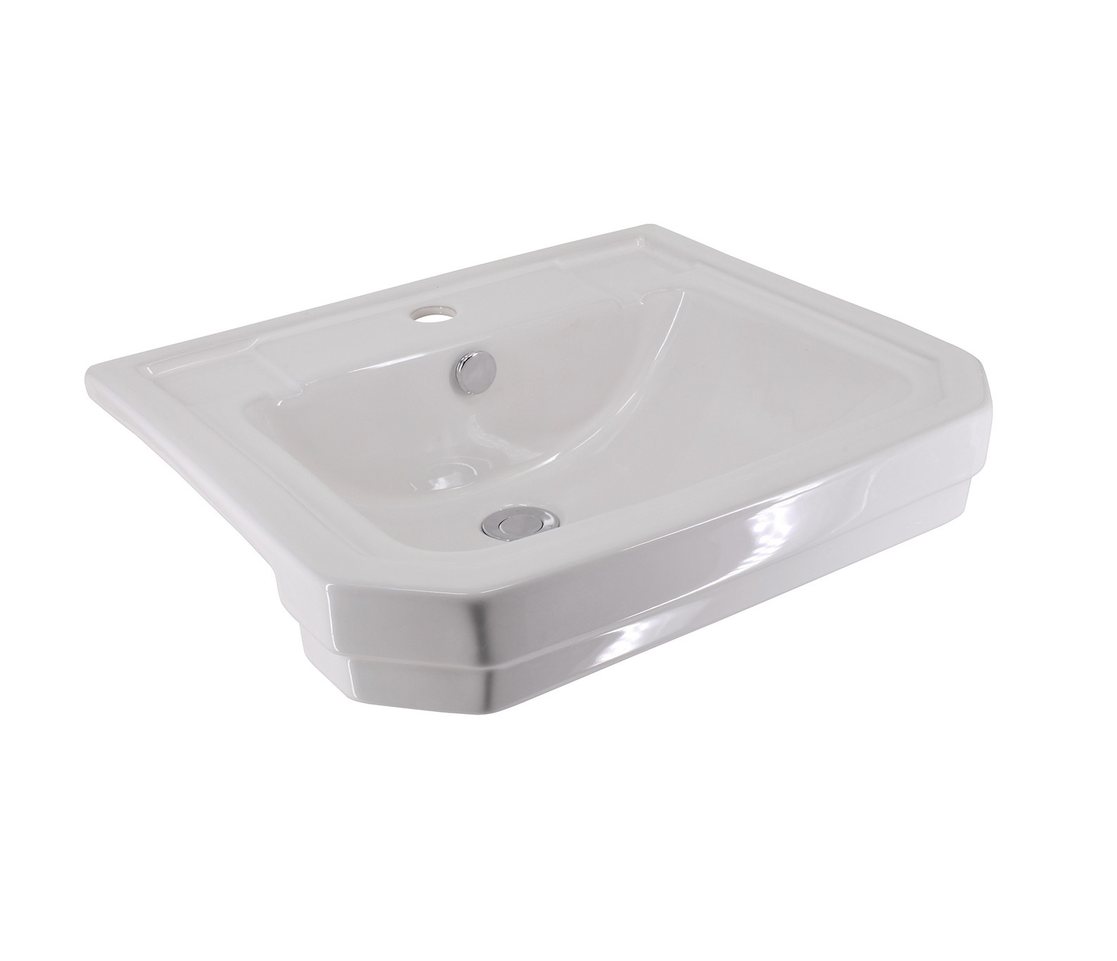 Holborn 550mm Semi-Recessed Basin - 1 Tap Hole - Get My Taps