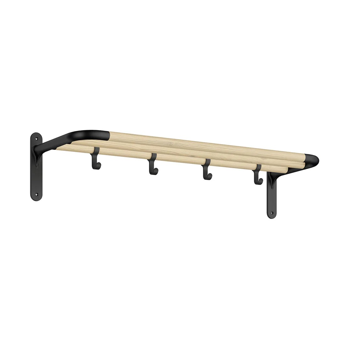 Smedbo Beslagsboden Shoe/Hat Rack with 4 Hooks - Matt Black/Beech - Get ...