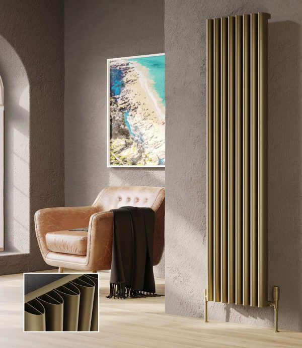 Toronto Designer Vertical Aluminium Radiator - Matt Bronze - Get My Taps