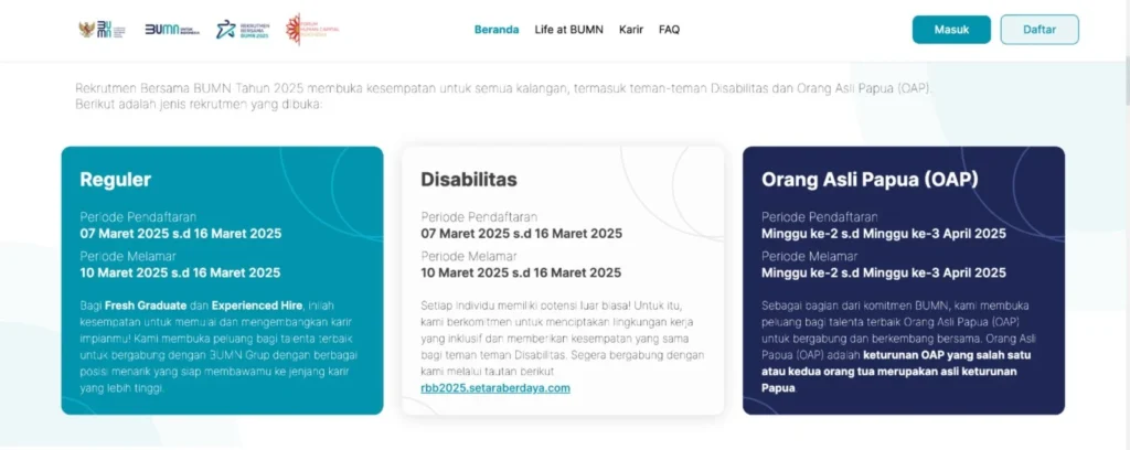 Pendaftaran Rekrutmen BUMN Bersama 2025 Resmi Dibuka!