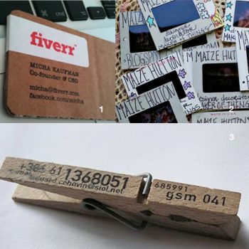 DIY Business Cards Made Cheap From Scraps of Paper, Clothespins and Old ...