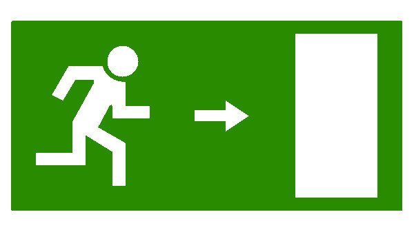 Emergency Exit Right - Evacuation - Aluminium - Safety signs ...