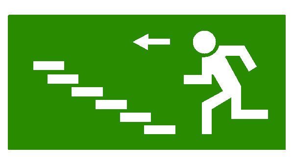 Sortie Au Secours Escalier A Gauche En Haut - Evacuation - Aluminium ...