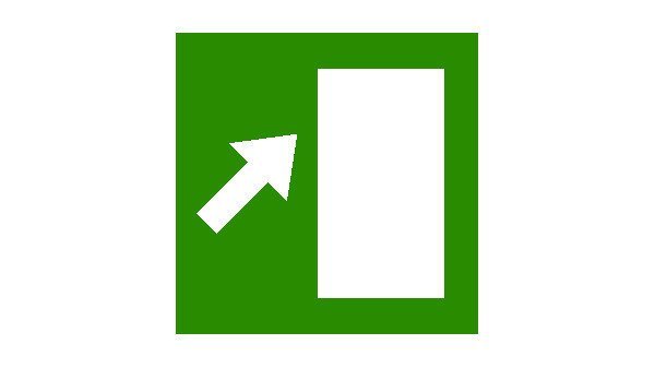 Sortie De Secours A Droite En Haut Gauche En Bas - Evacuation - Curvo ...