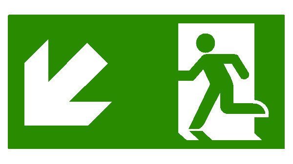 Sortie De Secours A Gauche En Bas - Evacuation - Aluminium ...