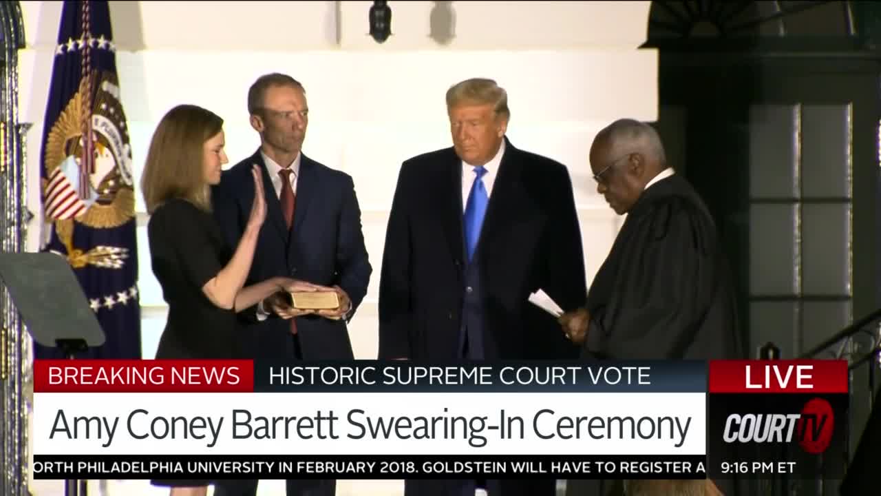 10/26/20 Amy Coney Barrett Swearing-In Ceremony | Court TV Video