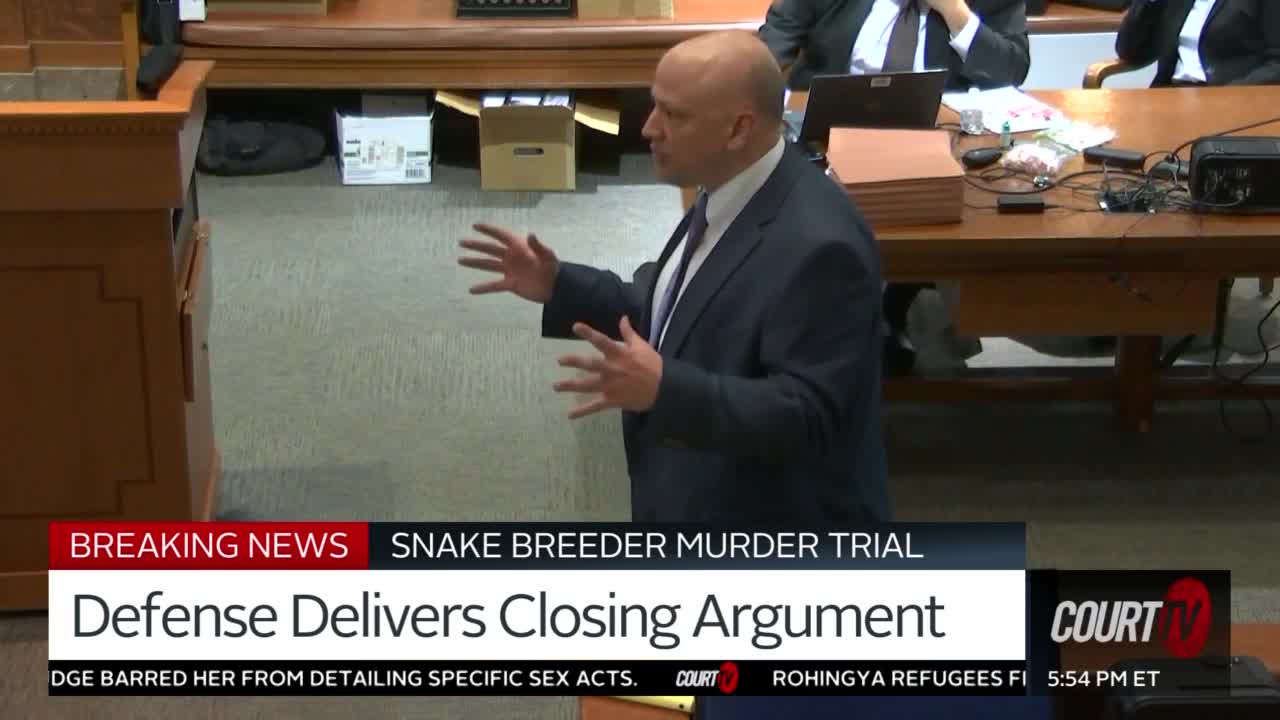 Snake Breeder Murder Trial: Defense Delivers Closings | Court TV Video