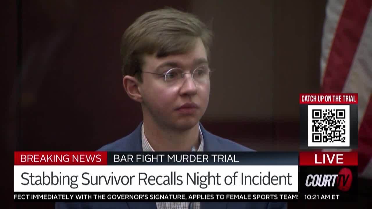 Bar Fight Murder Trial: Stabbing Survivor Recalls Incident | Court TV Video