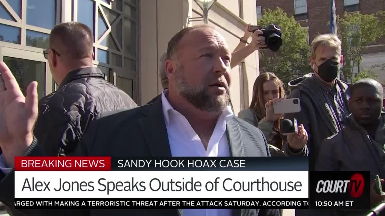 Alex Jones Speaks Outside Courthouse | Court TV Video