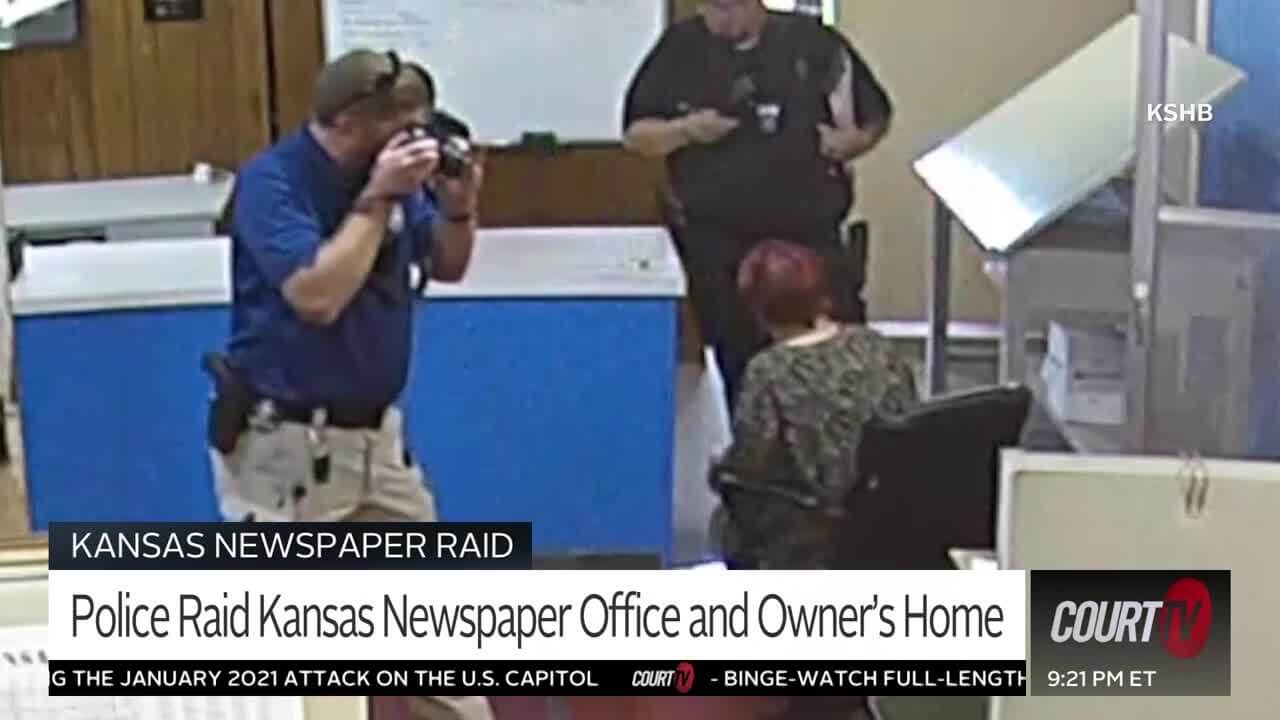 Police Raid Kansas Newspaper Office Owners Home Court Tv Video