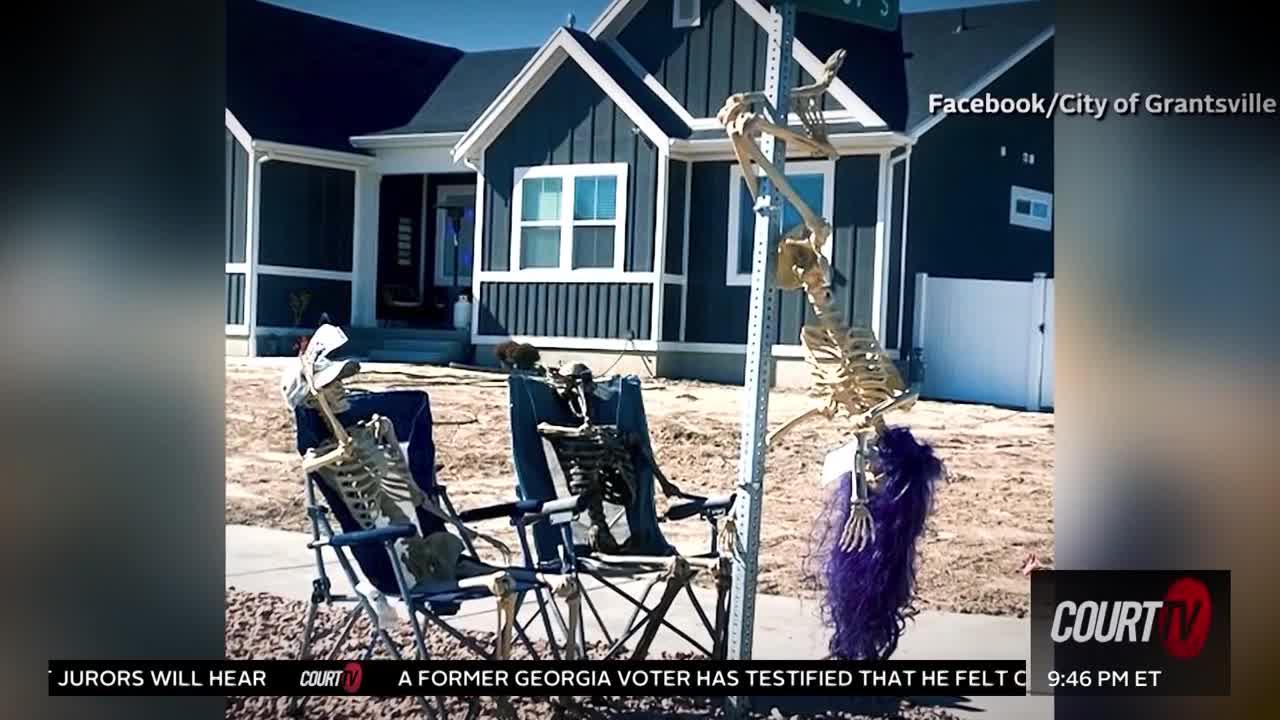 Man Asked to Take Down Halloween Decoration with Pole Dancing Skeleton ...