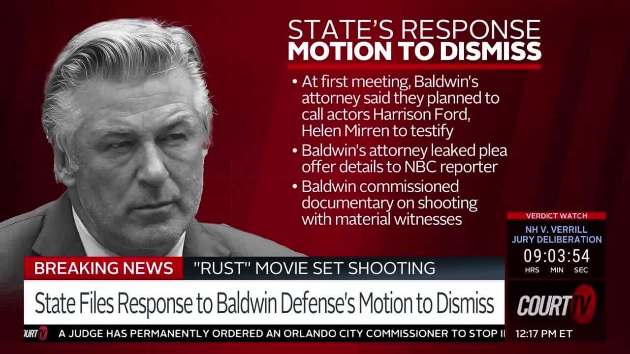 State Files Response to Baldwin Defense's Motion to Dismiss | Court TV ...
