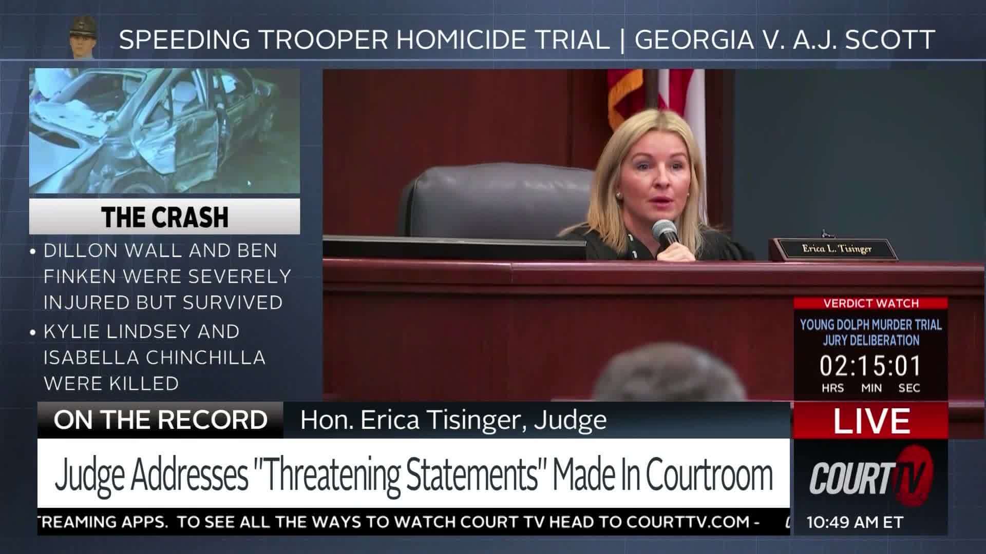 A.J. Scott Trial Judge Warns Gallery After 'Threatening Statements ...
