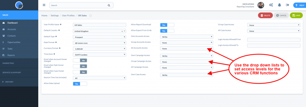 CRM User Security & Permissions