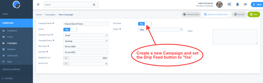 Drip Marketing Campaigns integrated with your CRM System